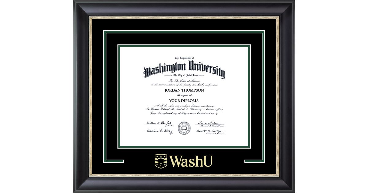 Showcase Diploma Frame in Noir Washington University in St. Louis ...