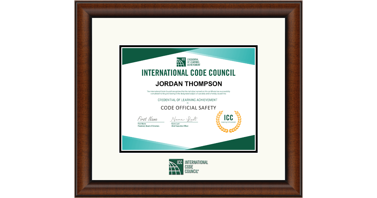 ICC Dimensions Certificate Frame - Off White and Black Matting