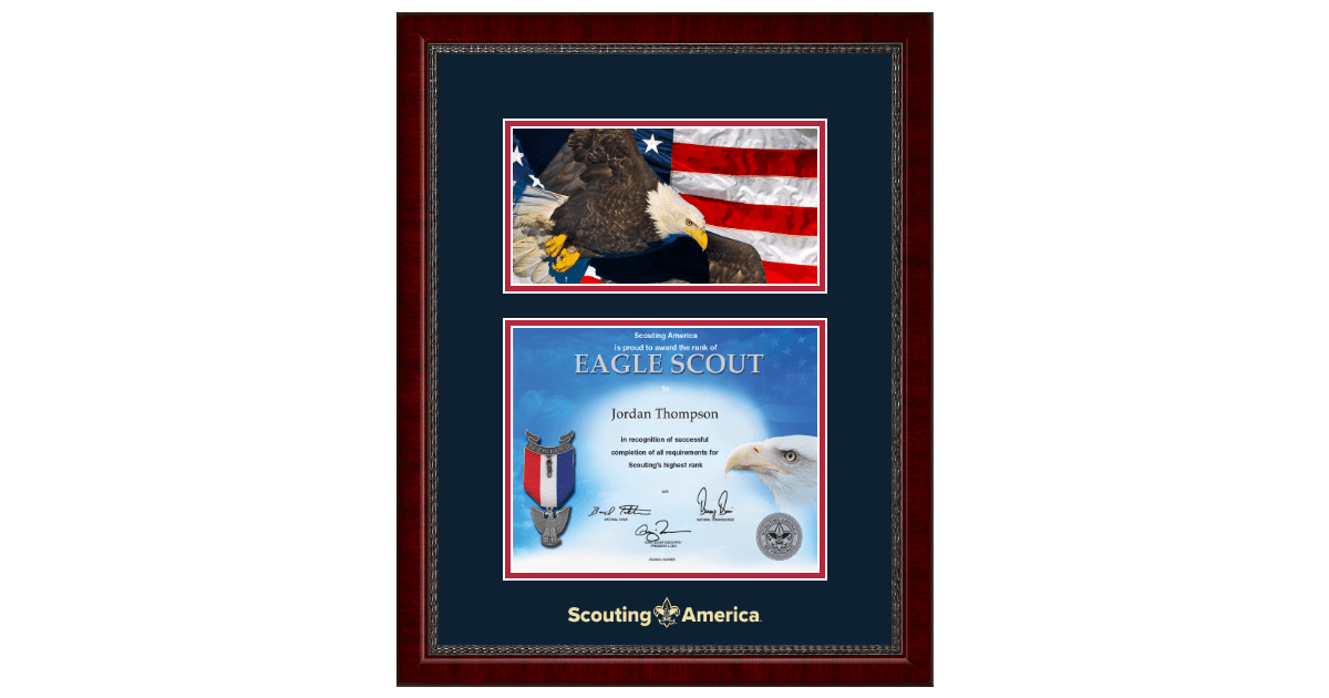 Scouting America Eagle Scout Certificate Frame with Photo - Navy and ...