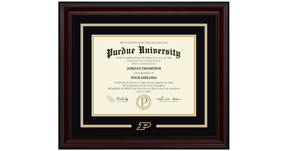 Masters/PhD- Dimensions Diploma Frame in Encore Purdue University ...