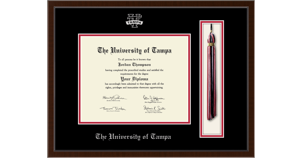 Tassel & Cord Diploma Frame in Delta University of Tampa - Item #449917 ...