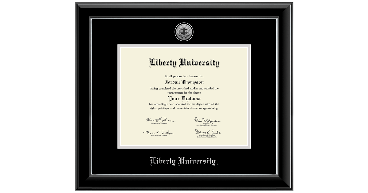 Silver Engraved Medallion Diploma Frame in Onyx Silver Liberty ...