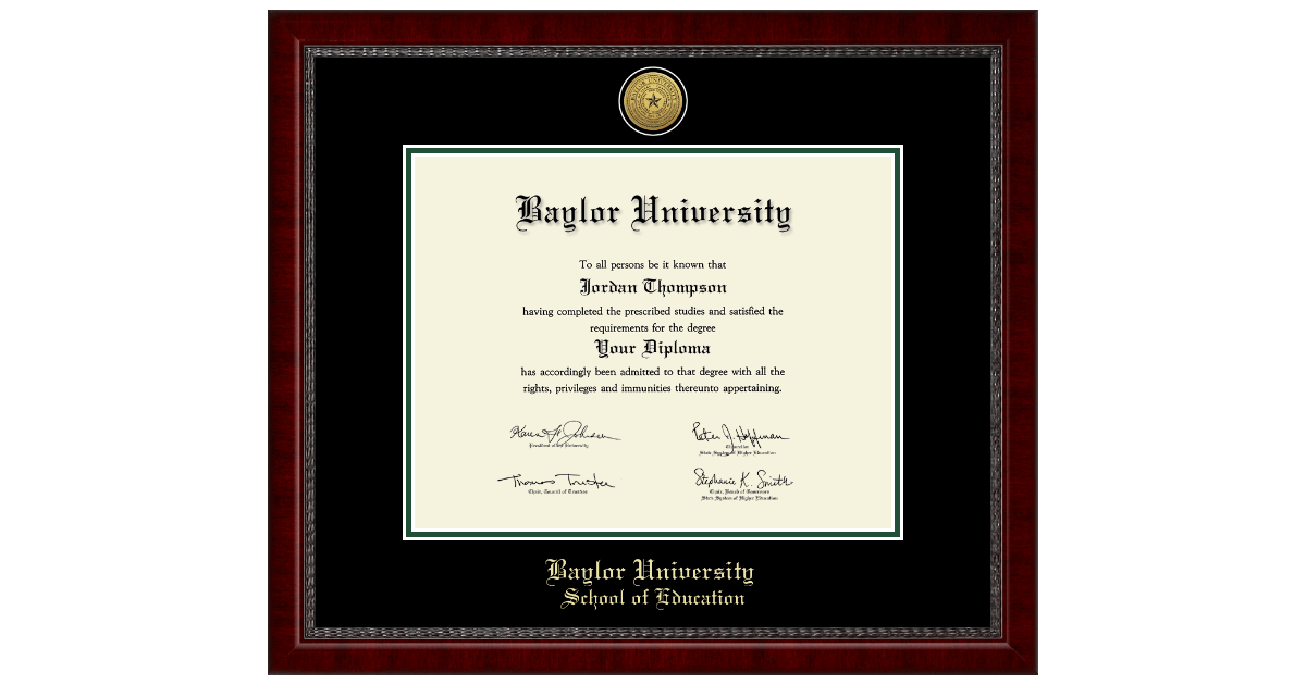 Gold Engraved Medallion Diploma Frame in Sutton Baylor University ...