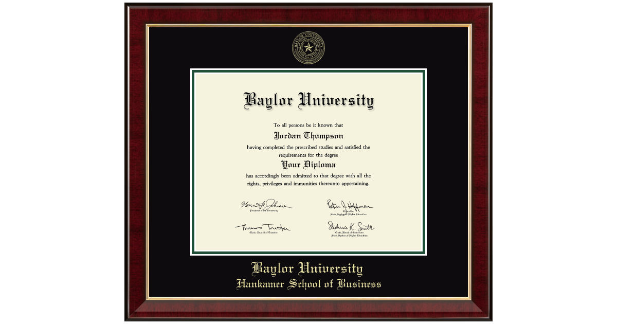 Gold Embossed Diploma Frame in Murano Baylor University - Item #450753 ...