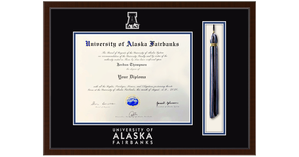 Tassel & Cord Diploma Frame in Delta University of Alaska Fairbanks ...