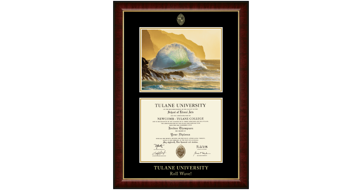 Green Wave Edition Diploma Frame in Murano Tulane University - Item ...