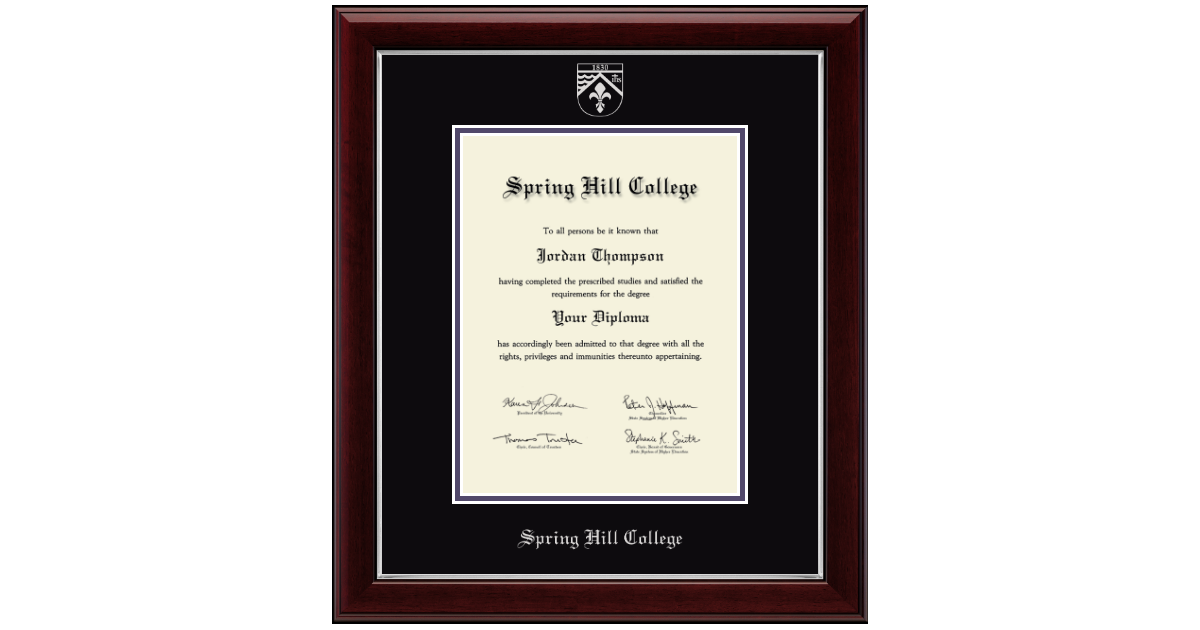 Silver Embossed Diploma Frame in Gallery Silver Spring Hill College ...