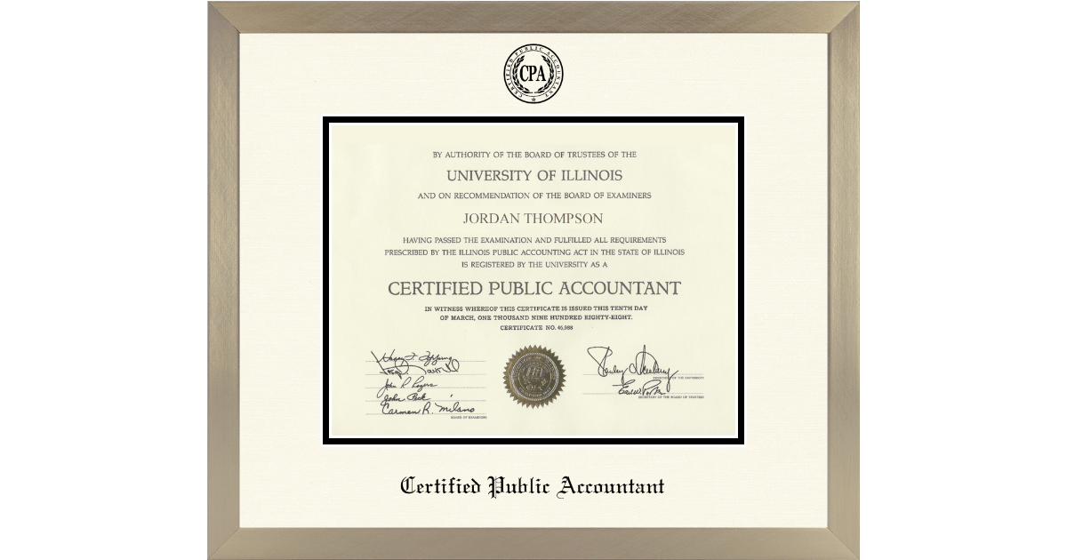 CPA Certificate Frames | Church Hill Classics