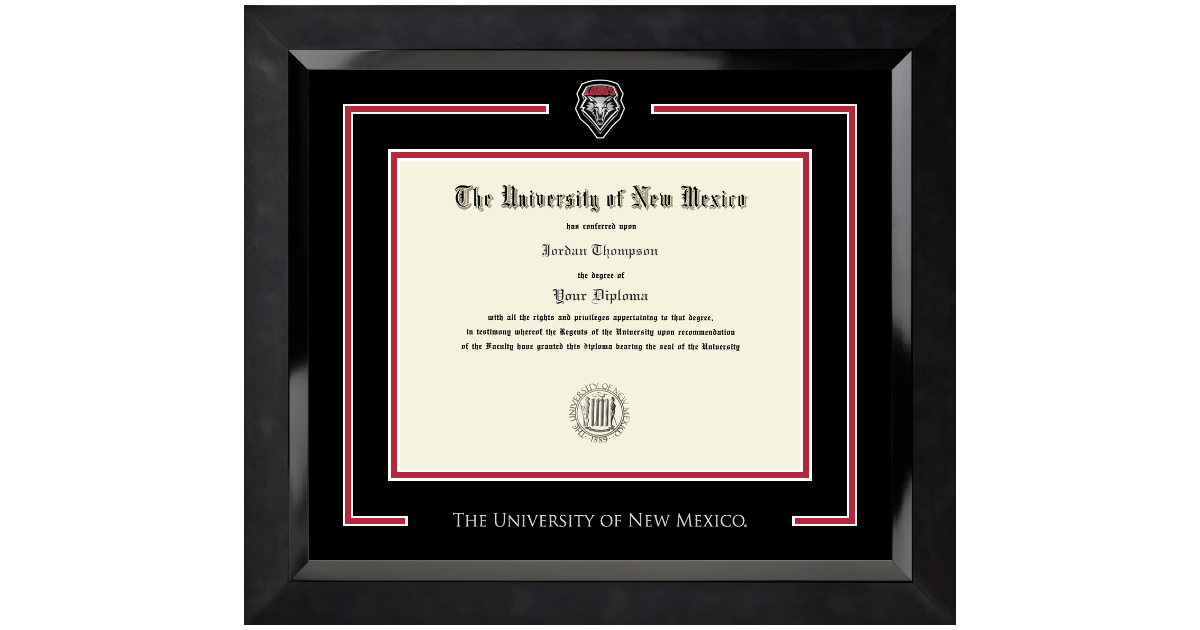 Spirit Medallion Diploma Frame in Eclipse The University of New Mexico ...