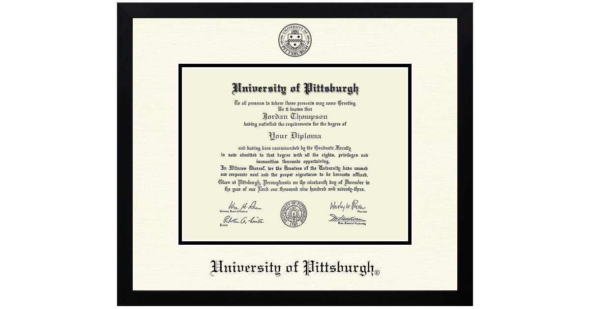 Icon Diploma Frame in Gotham - Item #455963 from University of Pittsburgh