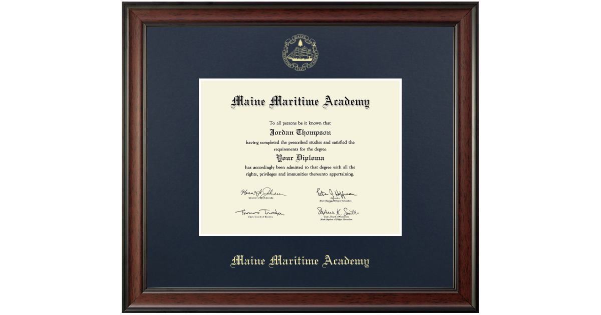 Gold Embossed Diploma Frame in Studio Maine Maritime Academy - Item #456135