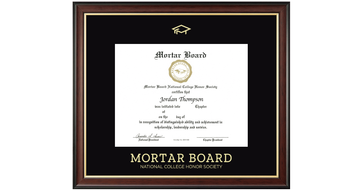 Gold Embossed Certificate Frame in Studio Gold Mortar Board National ...