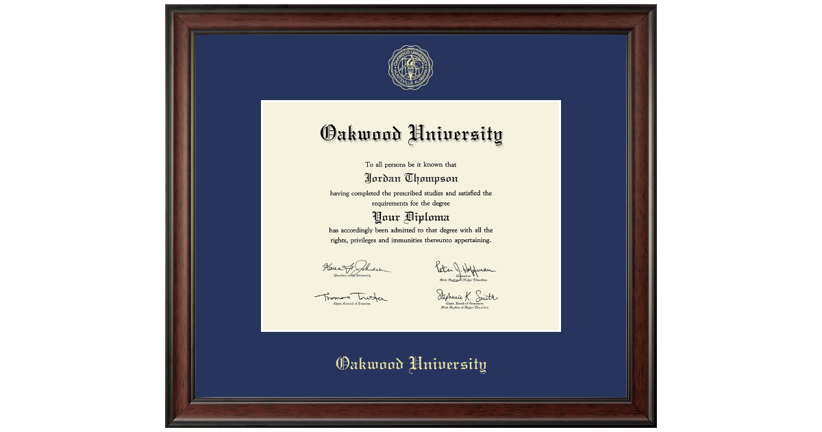 Gold Embossed Diploma Frame in Studio Oakwood University - Item #457272