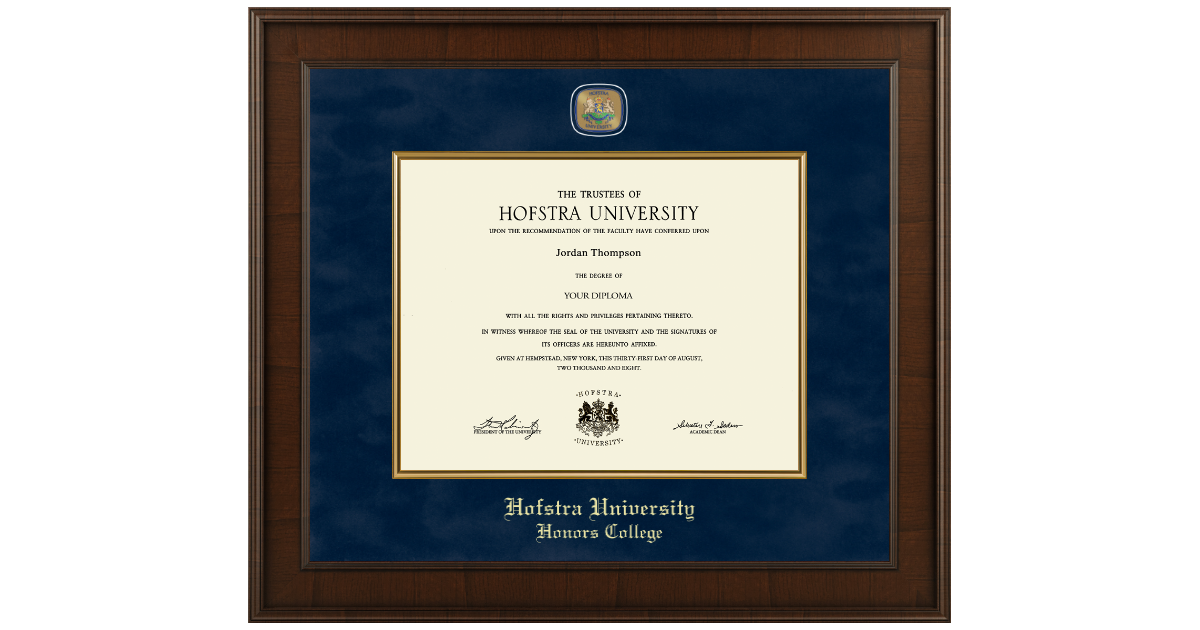 Hofstra Honors College Diploma Frames | Church Hill Classics