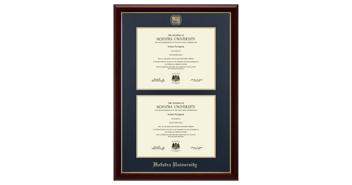 Masterpiece Medallion Double Diploma Frame in Gallery Hofstra ...