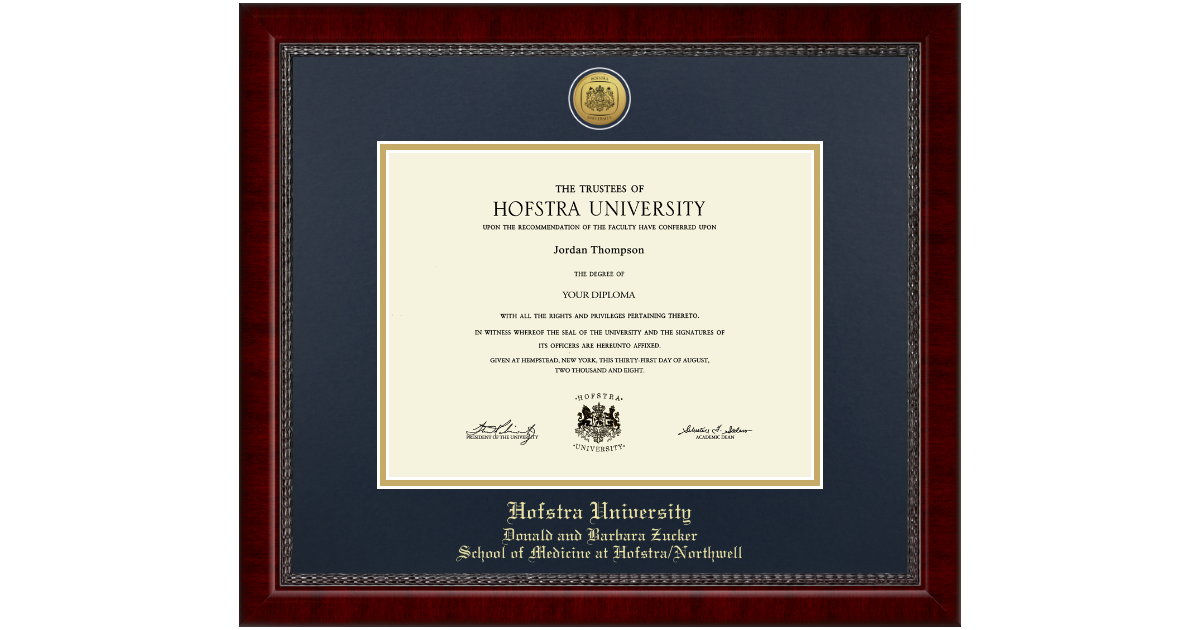 Gold Engraved Medallion Diploma Frame in Sutton Hofstra University ...