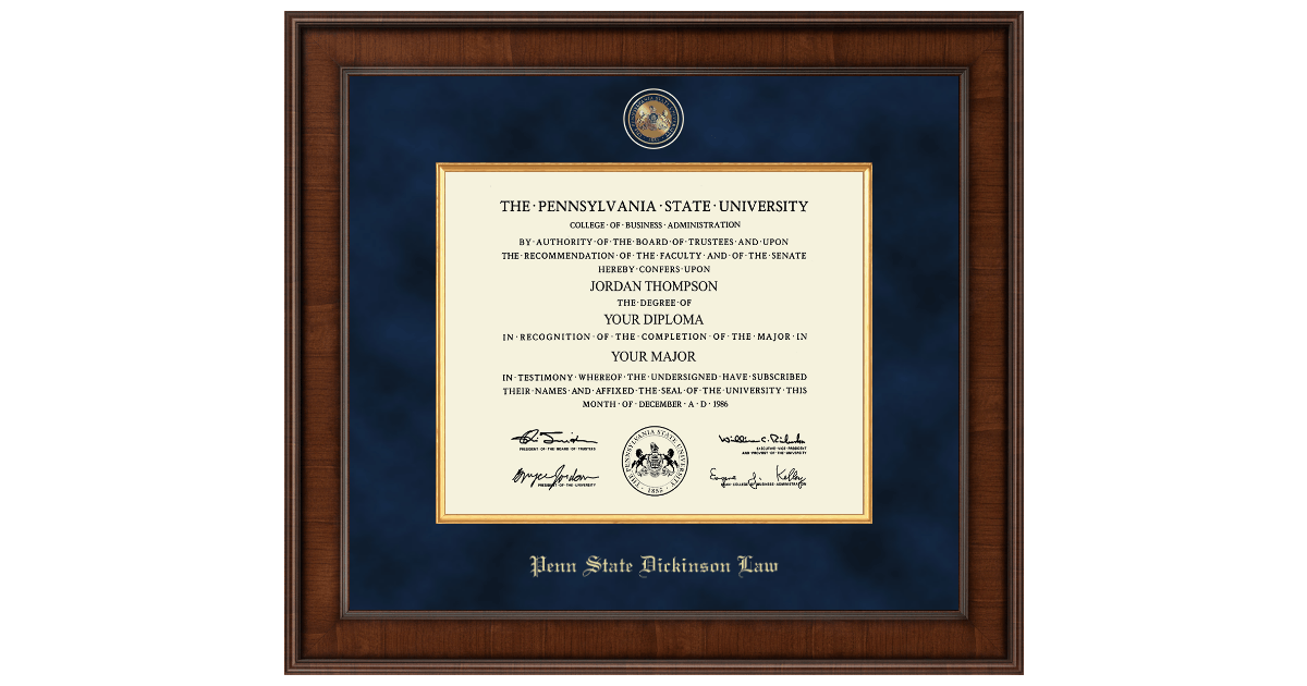 PSU Penn State Dickinson Law Diploma Frames | Church Hill Classics