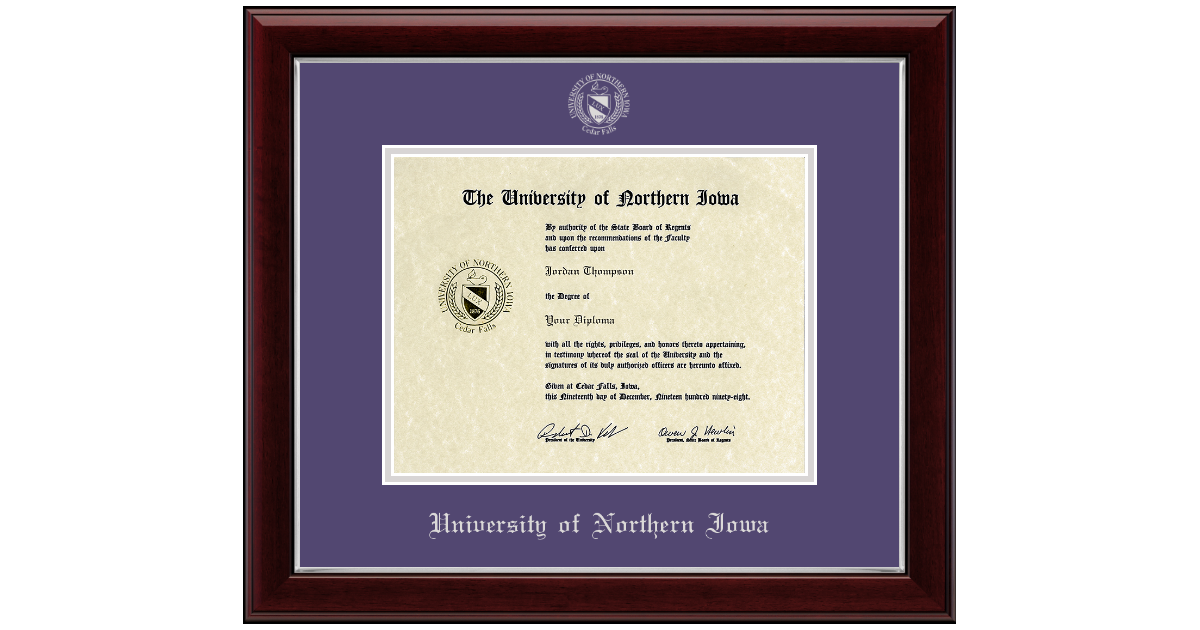 Silver Embossed Diploma Frame in Gallery Silver University of Northern ...