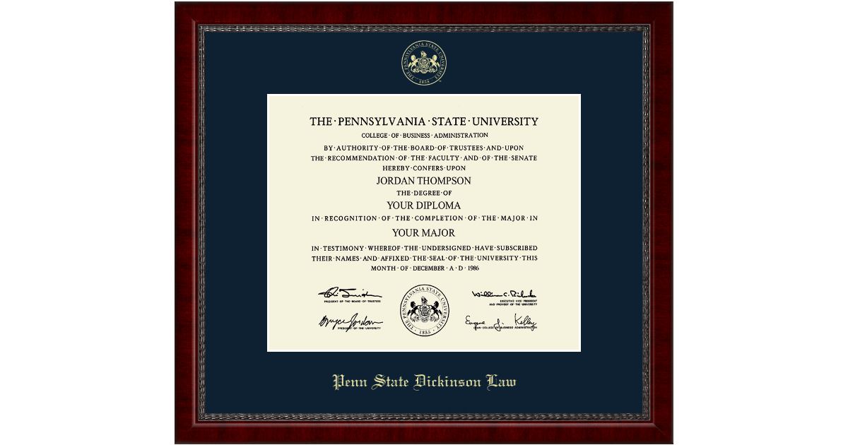 Gold Embossed Diploma Frame in Sutton Pennsylvania State University ...
