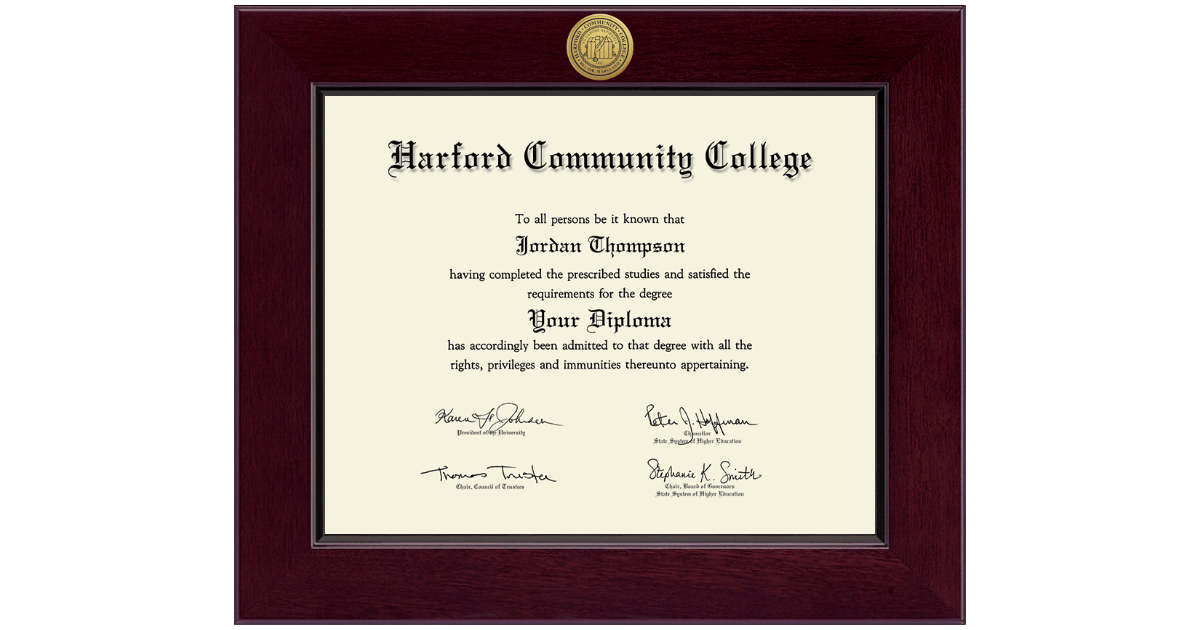 Century Gold Engraved Diploma Frame in Cordova Harford Community ...