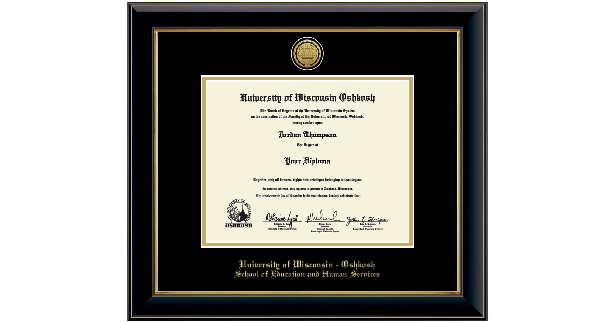 Gold Engraved Medallion Diploma Frame in Onyx Gold University of ...