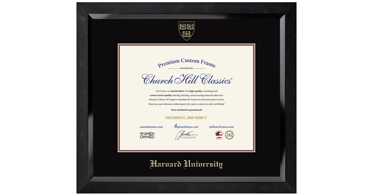 Gold Embossed Diploma Frame in Eclipse Harvard University - Item ...