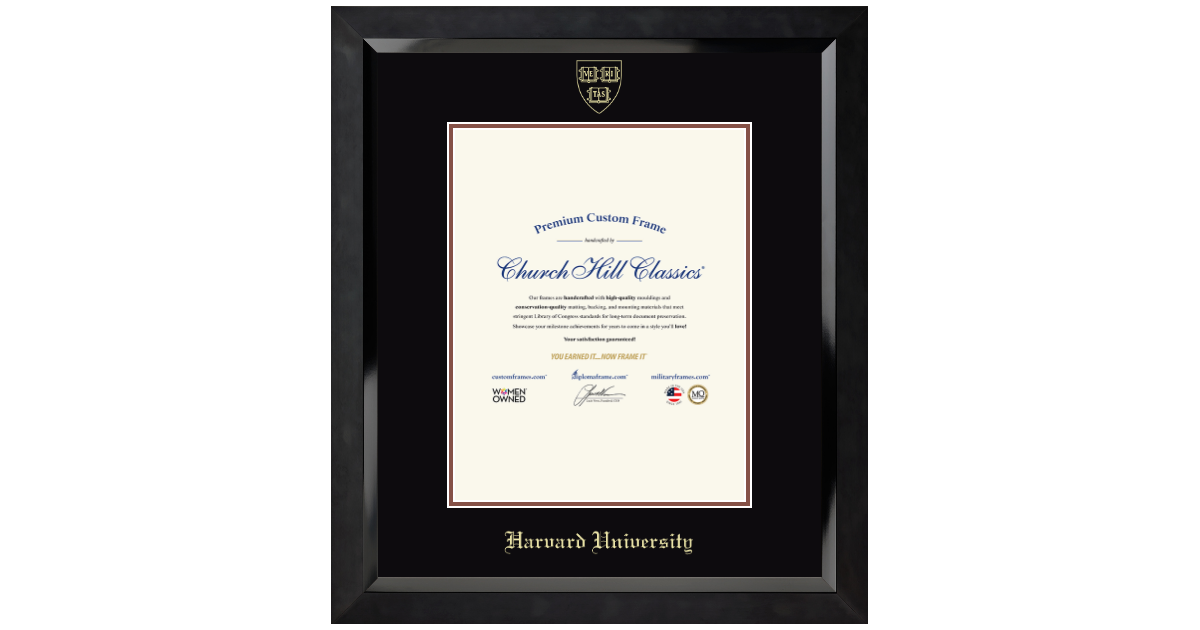 Master's- Gold Embossed Diploma Frame in Eclipse Harvard University ...