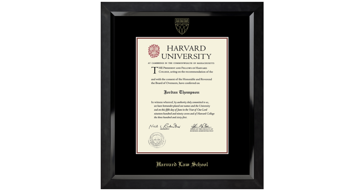 Gold Embossed Diploma Frame in Eclipse Harvard University - Item ...