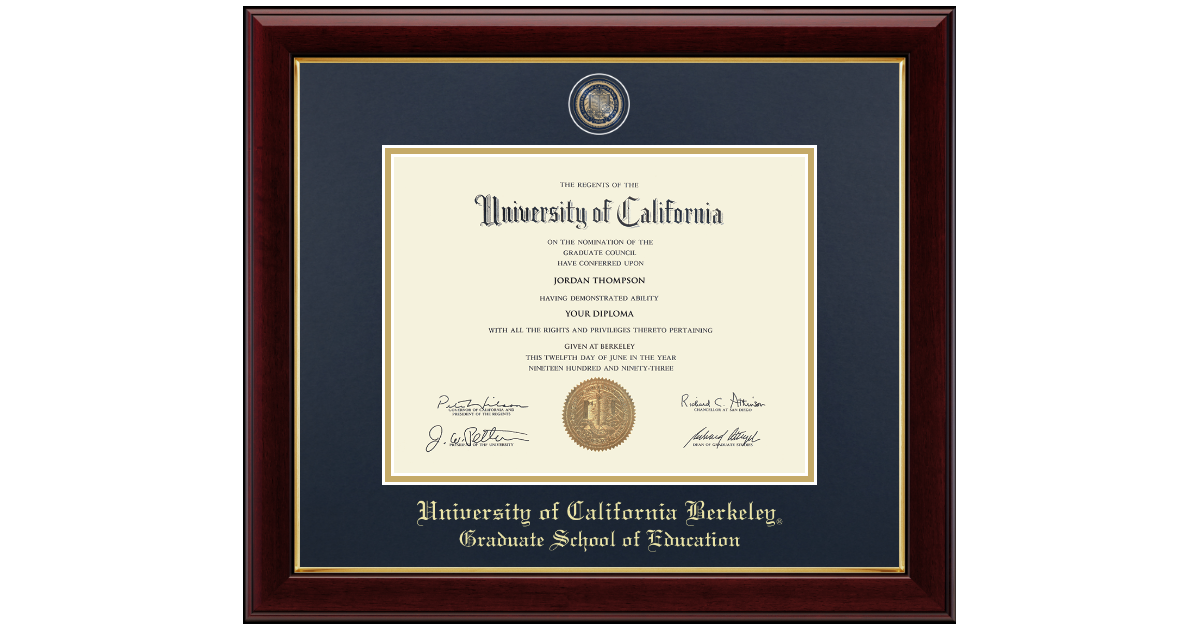 Masterpiece Medallion Diploma Frame in Gallery University of California ...