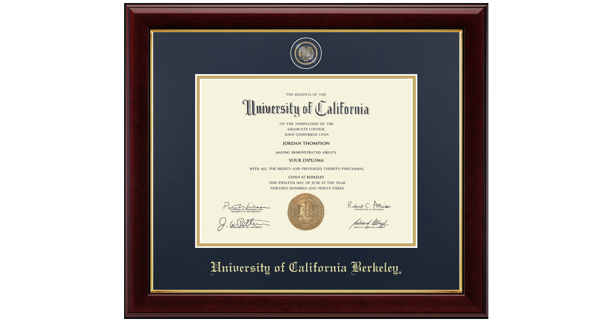 Masterpiece Medallion Diploma Frame in Gallery University of California ...