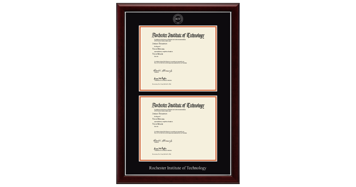 Double Diploma Frame in Gallery Silver Rochester Institute of ...